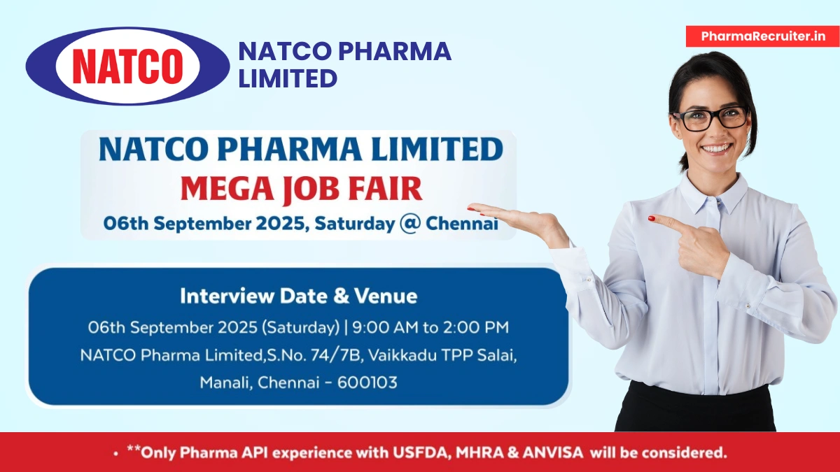 NATCO Pharma Limited Mega Job Fair 2025 – Multiple Pharma Careers in ...