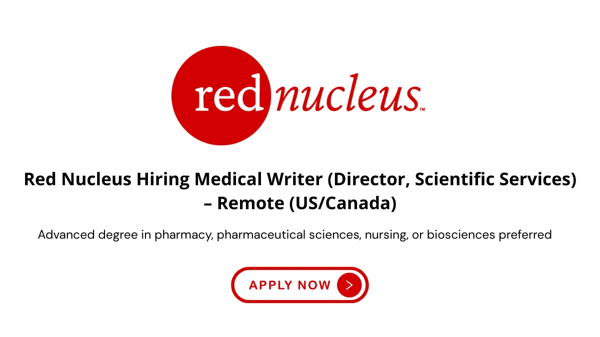 Red Nucleus Hiring Medical Writer (Director, Scientific Services ...