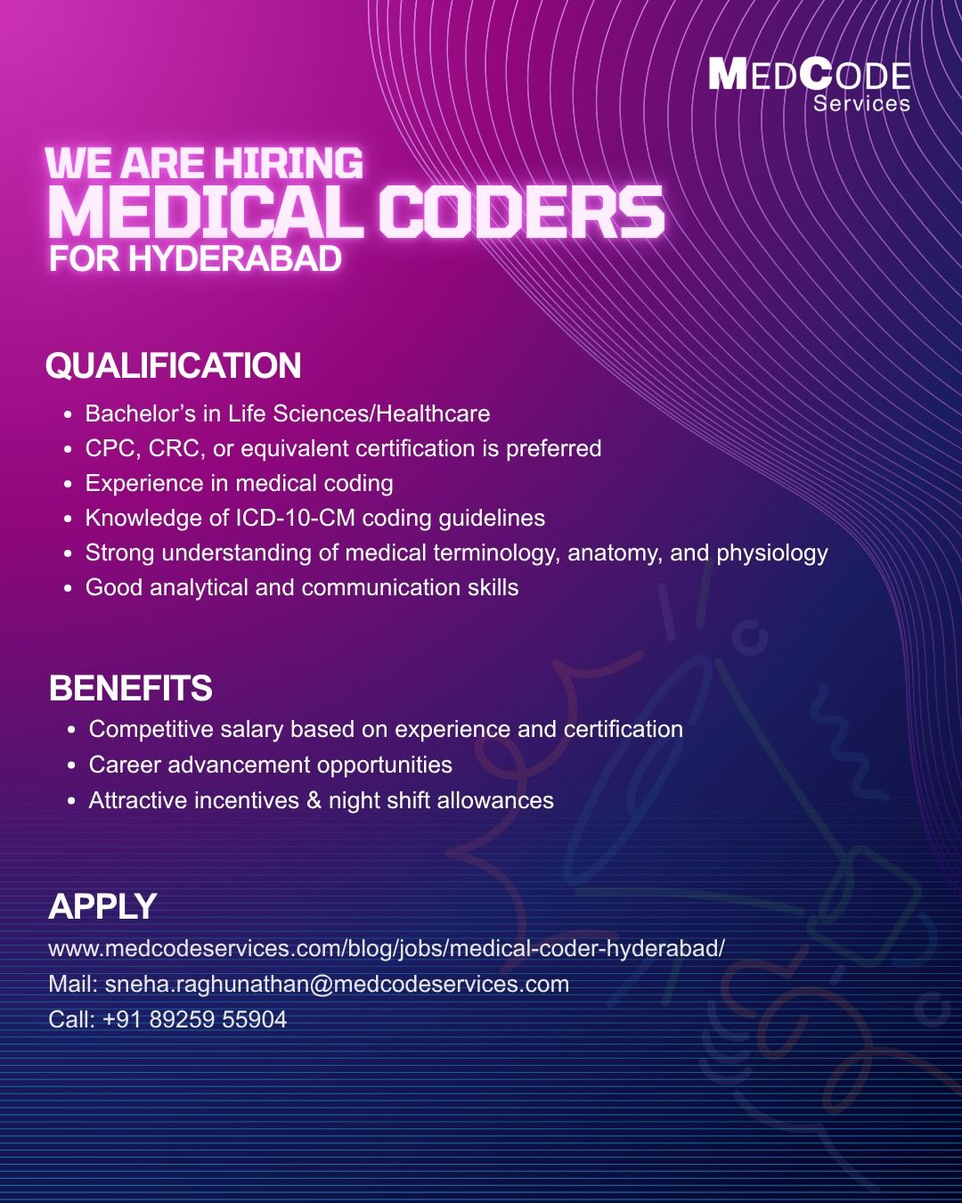 MEDCODE Services - Immediate Hiring for Medical Coding - Pharma Recruiter