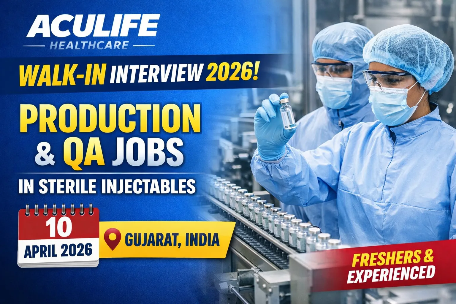 Aculife Healthcare Walk-in Interview 2026: Production and QA Jobs in ...